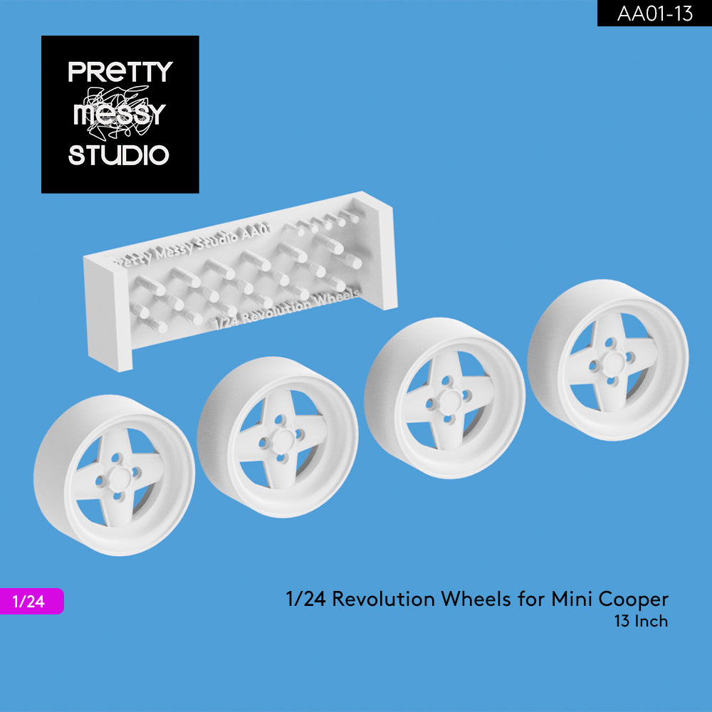 1/24 Revolution Wheels 13 inch for Classic Mini Cooper – Pretty Messy ...